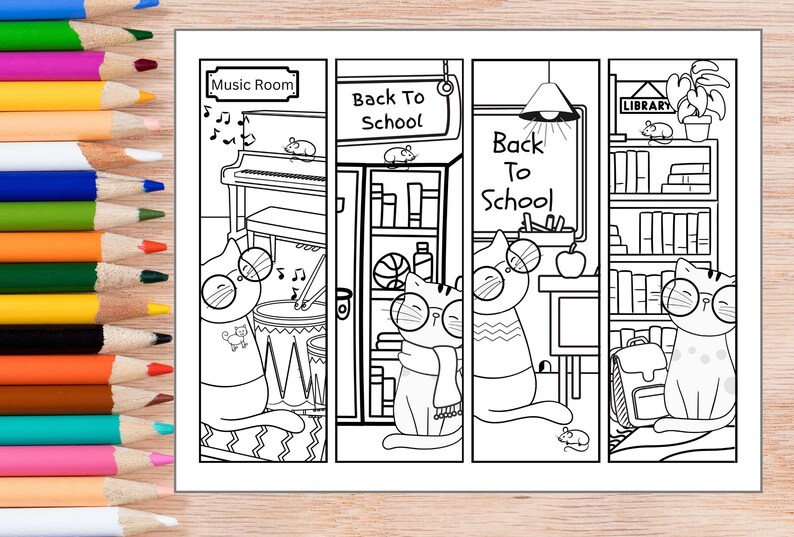 Printable Coloring Bookmarks, DIY Bookmarks, Back to School, Reading ...