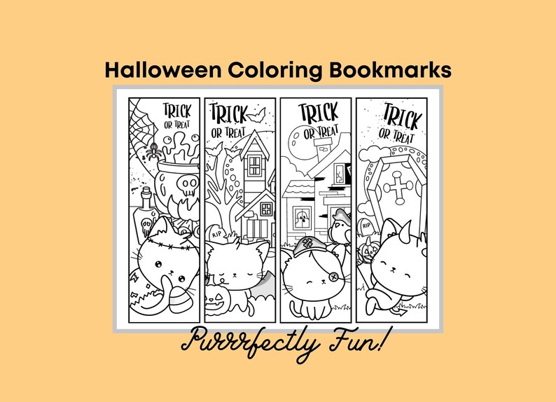 Halloween Coloring Pages, Bookmarks Printable, Bookmarks Template ...