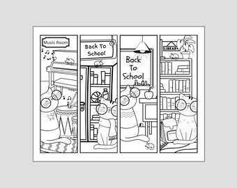 Printable Coloring Bookmarks, DIY Bookmarks, Back to School, Reading ...