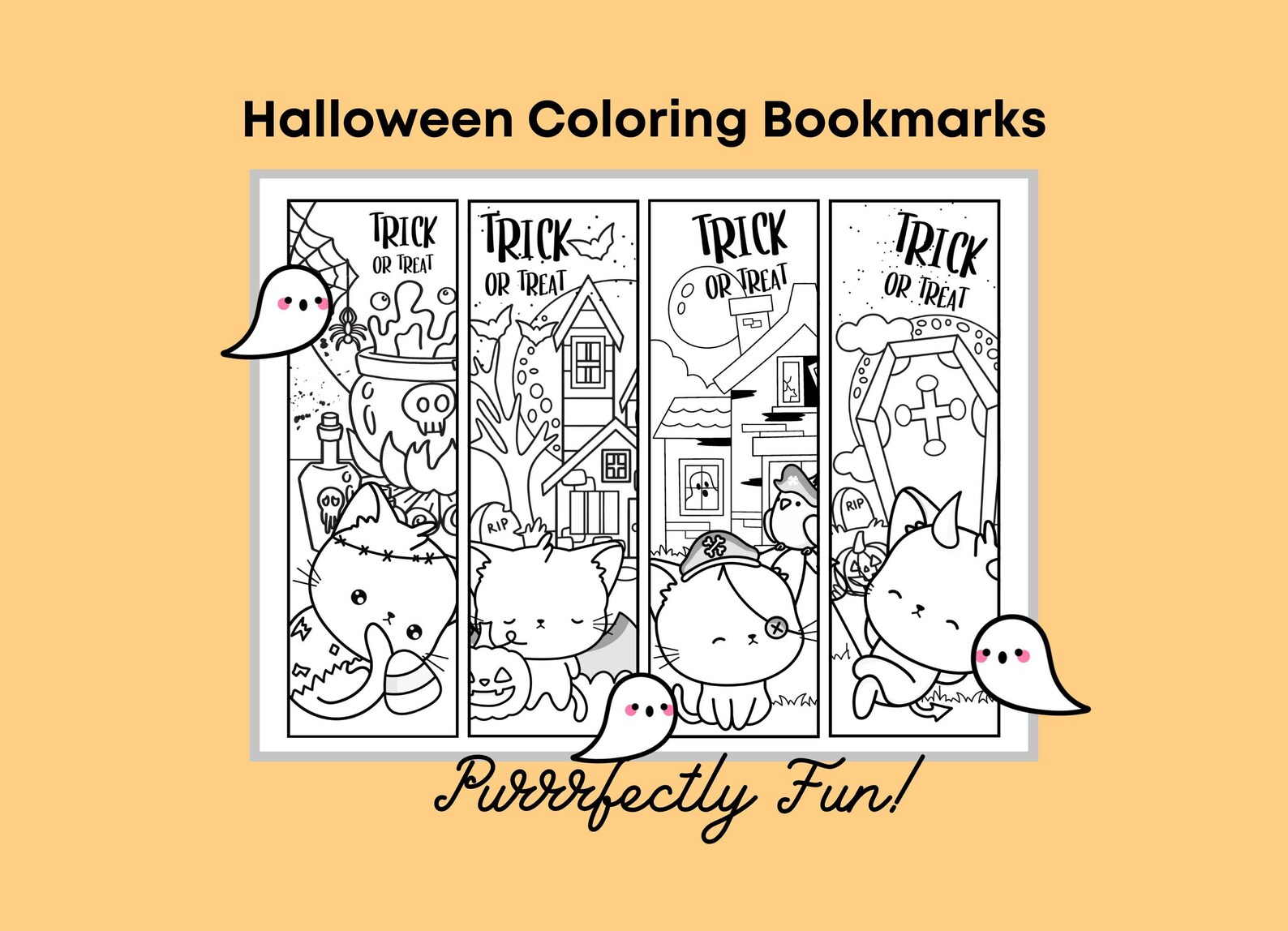 Halloween Coloring Pages, Bookmarks Printable, Bookmarks Template ...