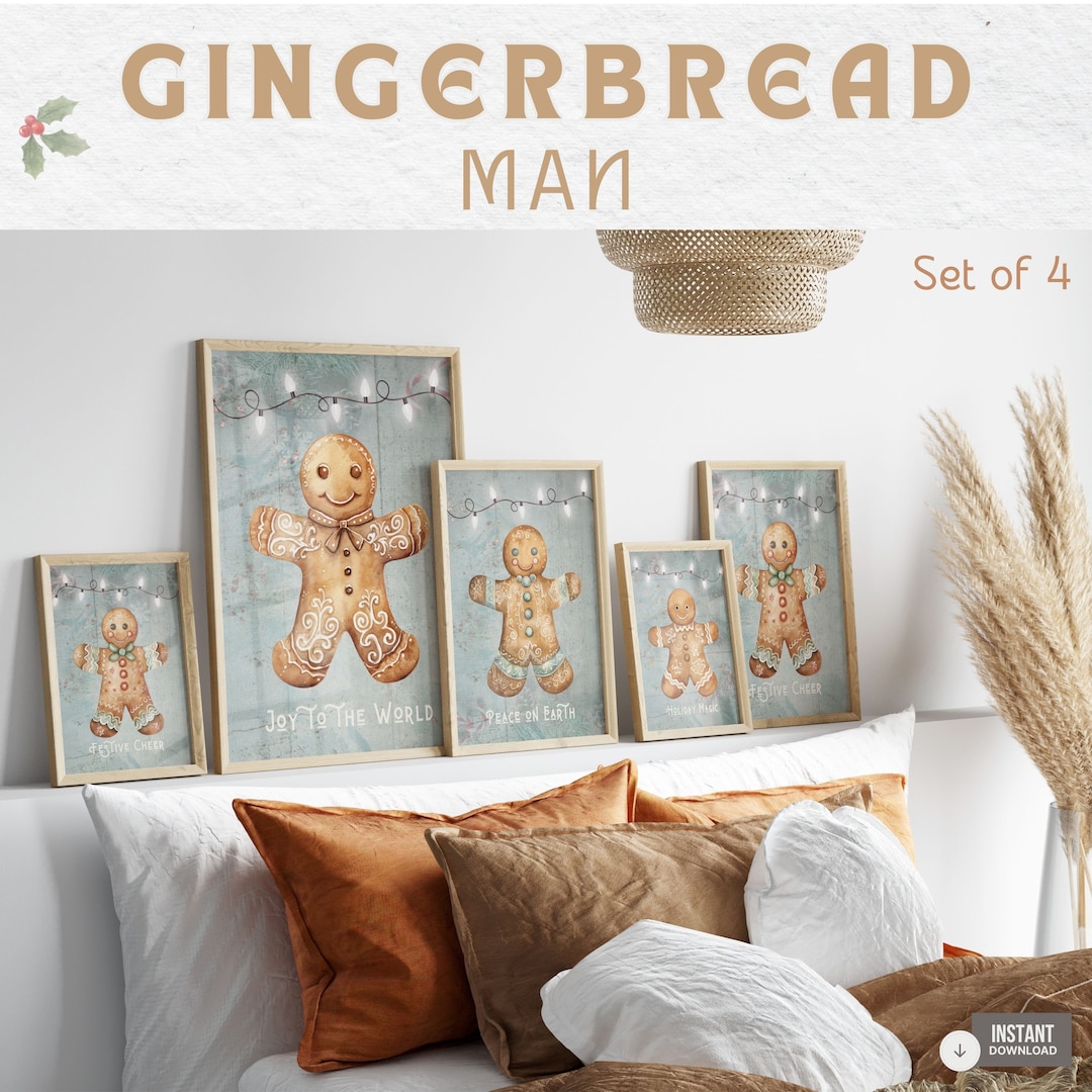 Gingerbread Printable, Christmas Gingerbread Decor, Gingerbread Wall ...
