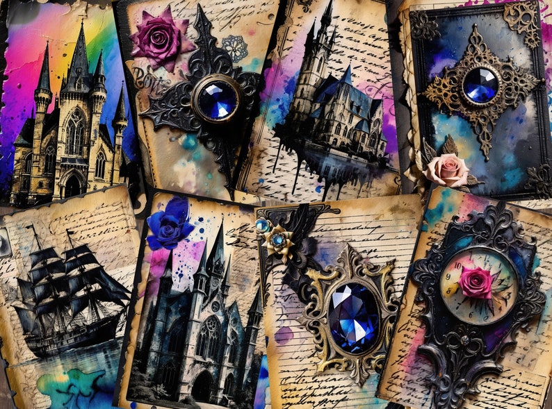 Victorian Goth Junk Journal Kit, Book of Shadows, Digital Download ...