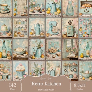 Retro Kitchen Pages, Junk Journal and Scrapbook Paper, Food Images ...