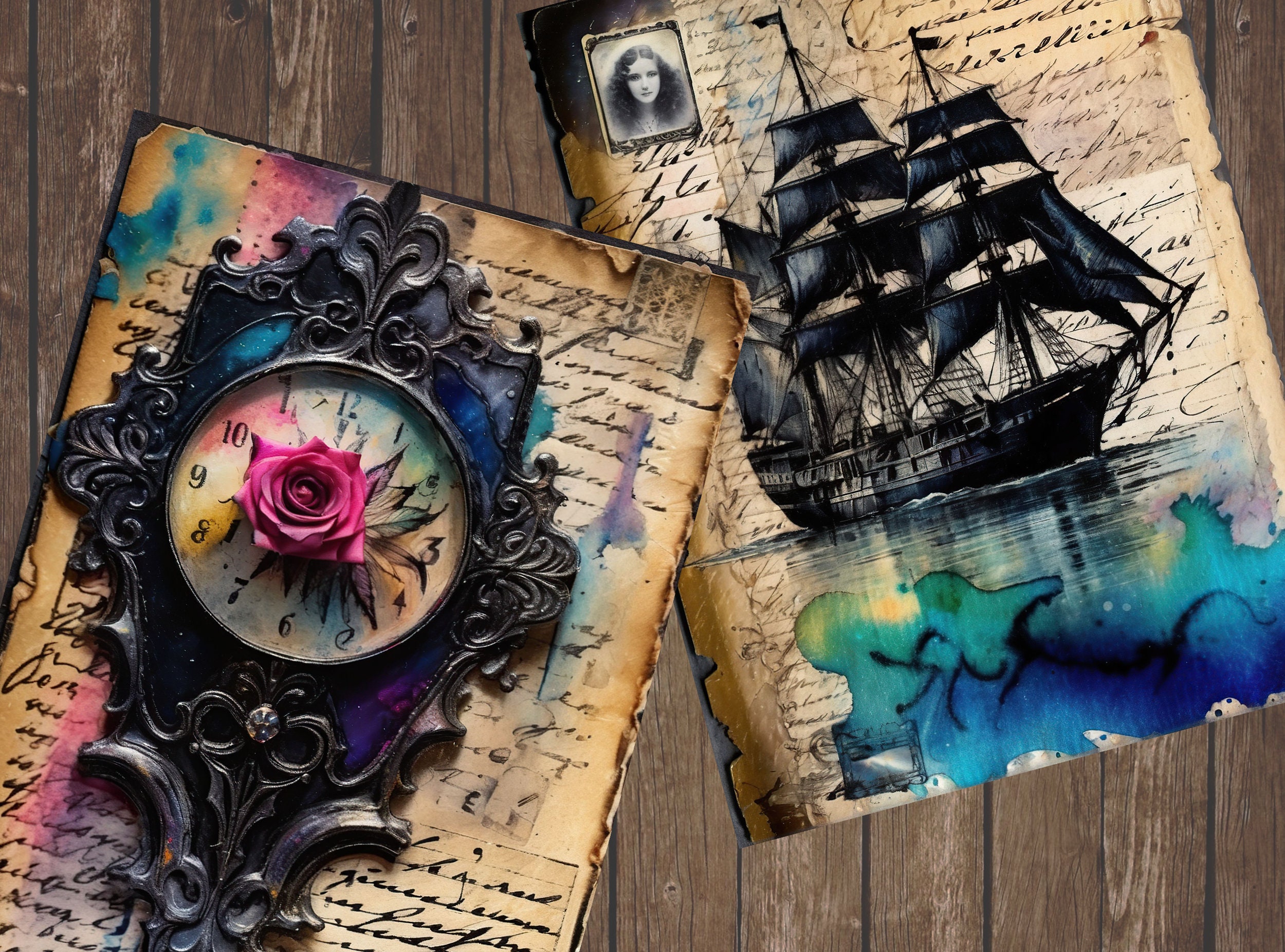 Victorian Goth Junk Journal Kit, Book of Shadows, Digital Download ...