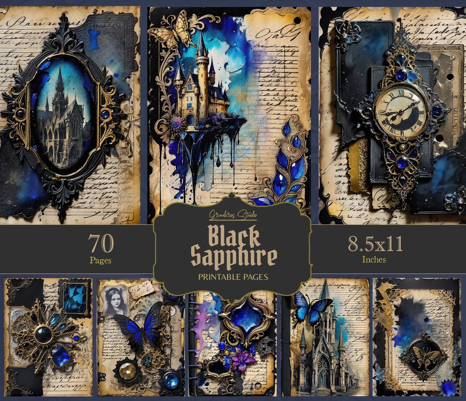 Victorian Goth Junk Journal Kit, Book of Shadows, Digital Download ...