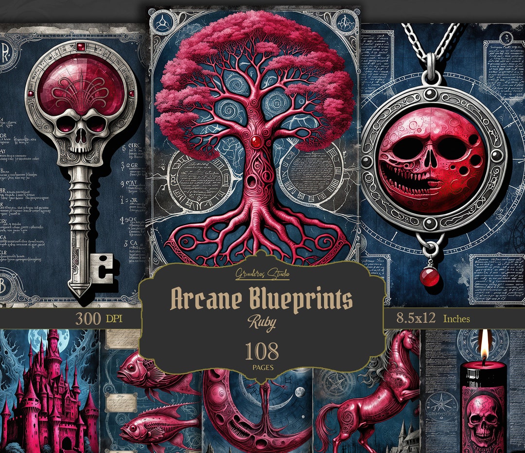 Arcane Blueprints, Grimoire Junk Journal Kit, Printable Scrapbook, Book ...