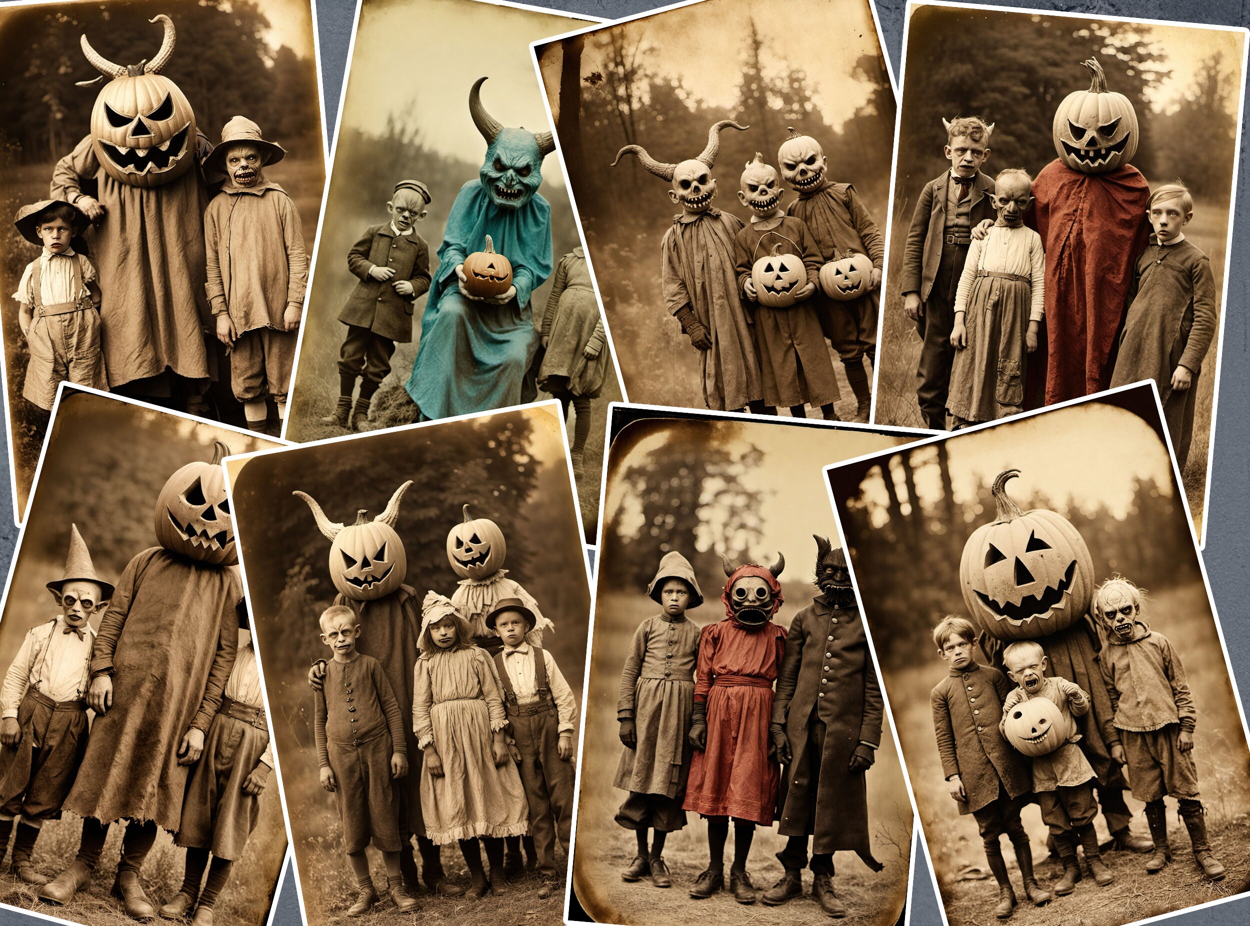 Printable Creepy Vintage Photos Scary Halloween Collage Images Antique ...