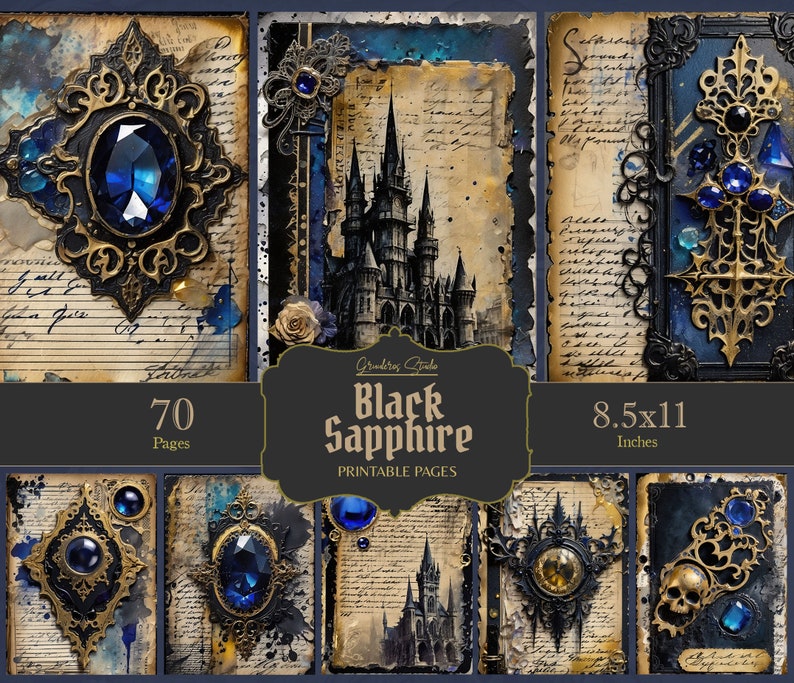 Victorian Goth Junk Journal Kit, Book of Shadows, Digital Download ...