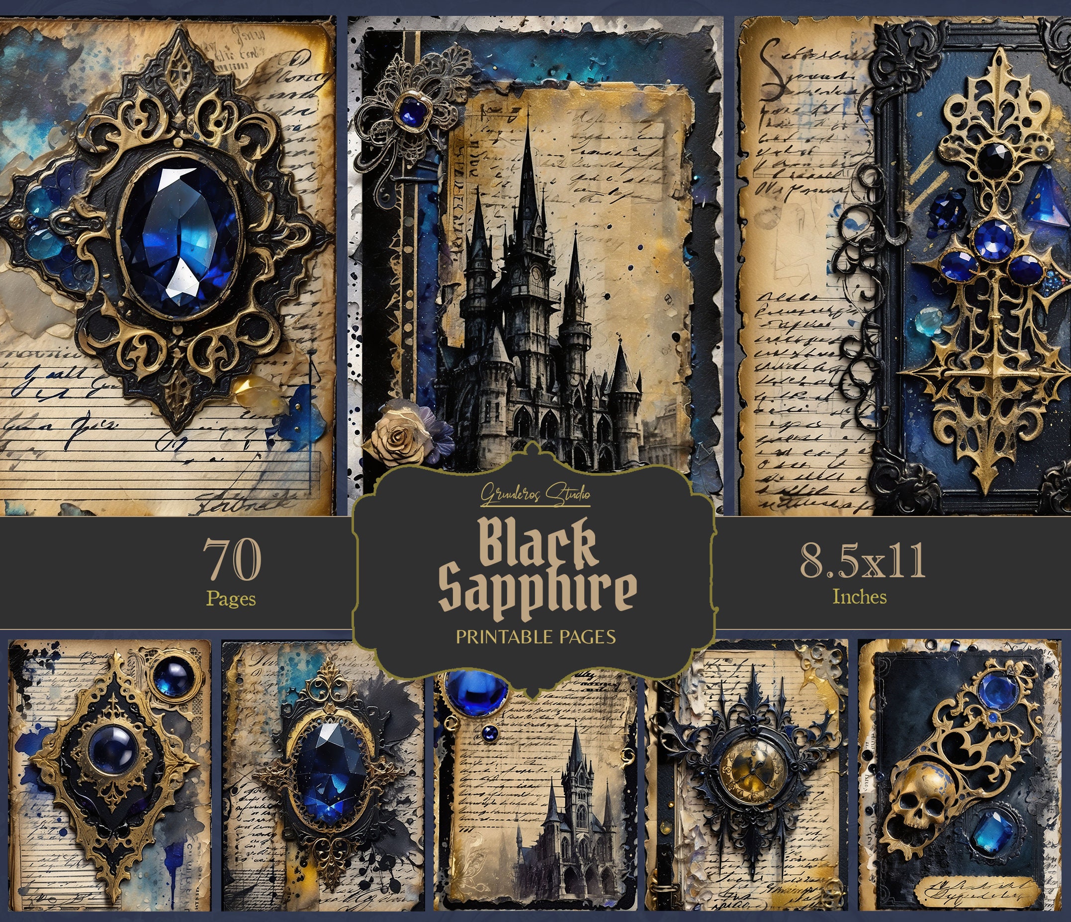 Victorian Goth Junk Journal Kit, Book of Shadows, Digital Download ...