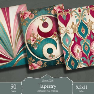 Printable Green Paper, Ornamental, Texture Theme, Journal Embellishment ...