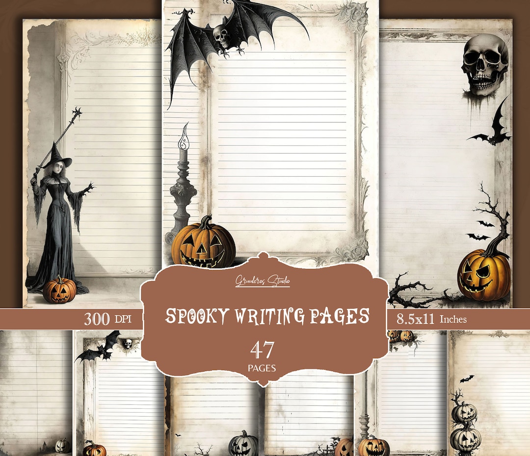 Halloween Printable Stationery Writing Papers, Printable Pumpkins ...