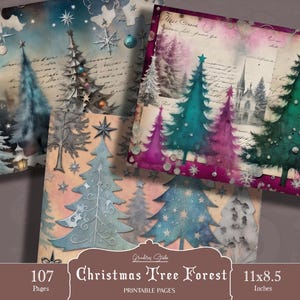 Christmas Junk Journal, Christmas Tree, Forest, Whimsical, Junk Journal ...