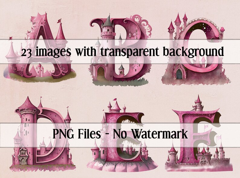 Fairy Castles Decorative Alphabet Letters Pink Castles - Etsy