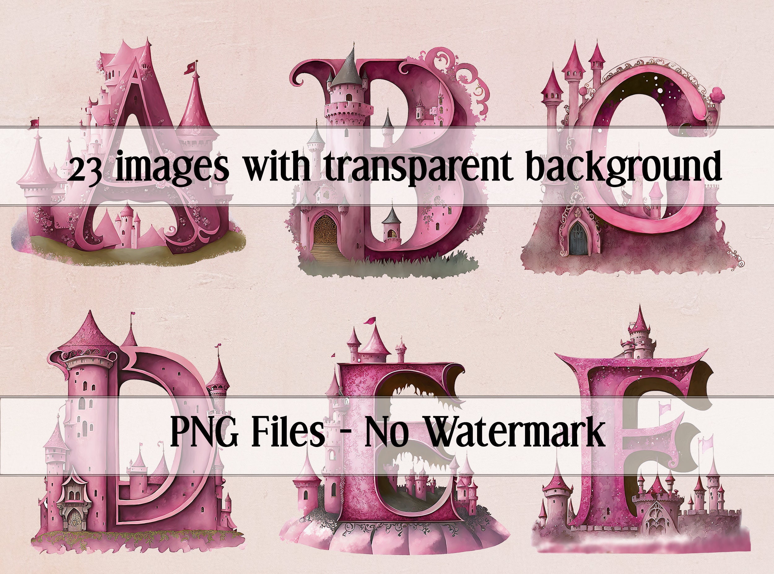 Fairy Castles Decorative Alphabet Letters Pink Castles - Etsy