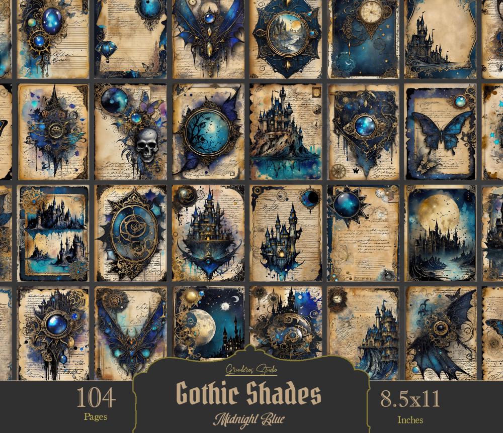 Dark Gothic Old Castle Journal Papers, Junk Journal, Instant Download ...
