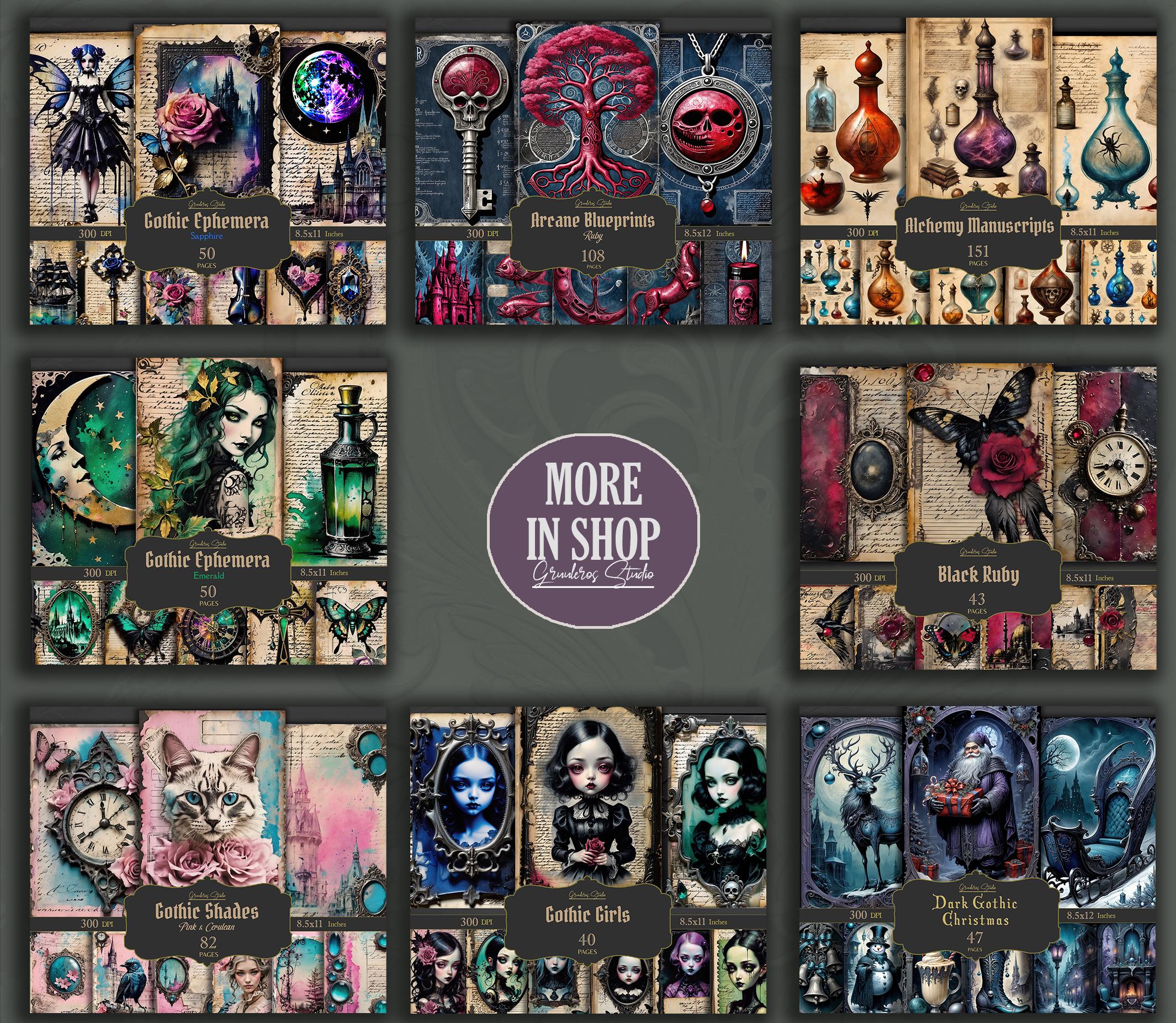 Victorian Goth Junk Journal Kit, Book of Shadows, Digital Download ...