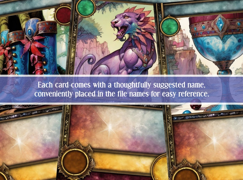 DIY Card Game, 50 Fantasy Card Game Templates, Board Game Assets, TCG ...