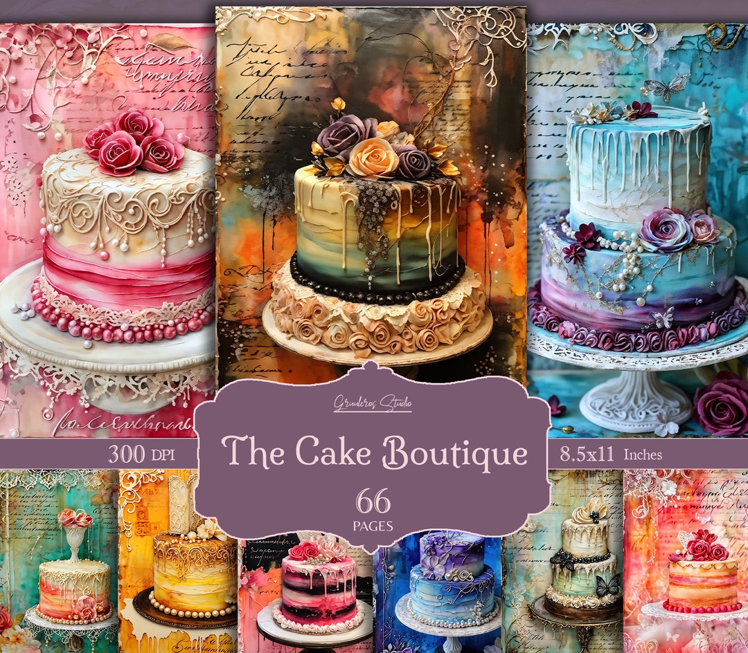 Shabby Cakes Junk Journal Paper, Victorian Cakes Printable, Wedding ...