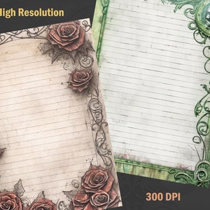 Gothic Stationery Paper, Gothic Writing Paper, Dark Academia Printable ...