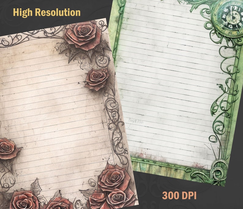 Gothic Stationery Paper, Gothic Writing Paper, Dark Academia Printable ...