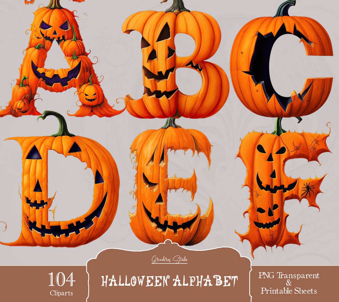 Halloween Clipart, Halloween Alphabet Letters, Png Transparent ...
