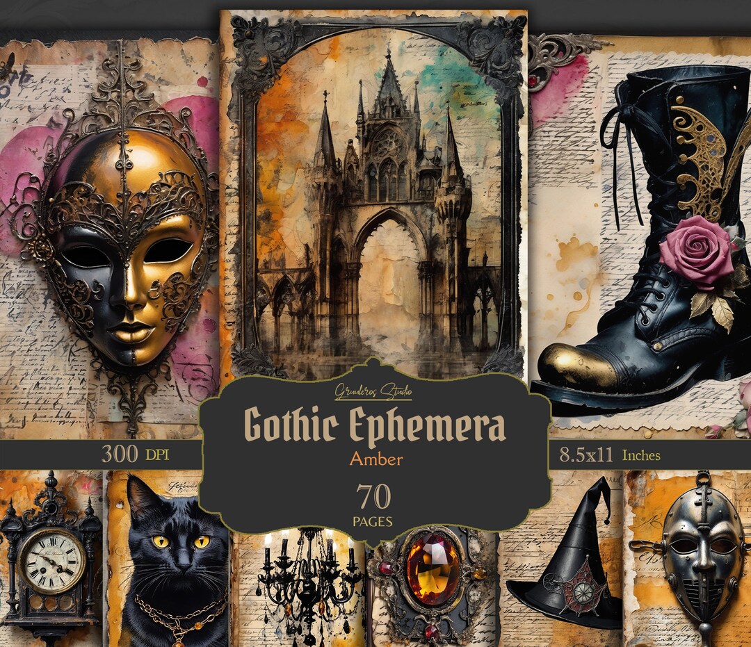 Victorian Goth Junk Journal Kit, Book of Shadows, Digital Download ...
