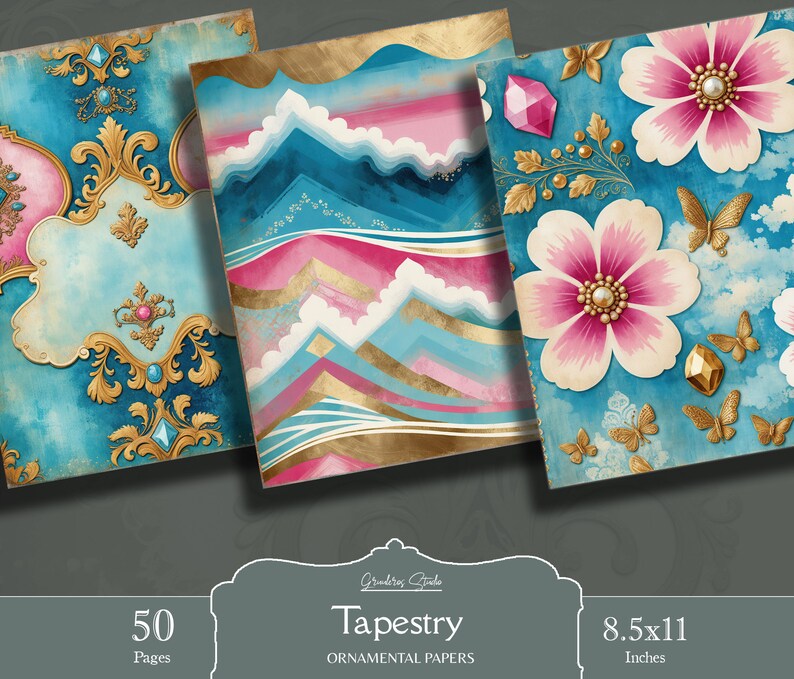 Printable Victorian Paper, Texture Theme, Journal Embellishment, Luxury ...