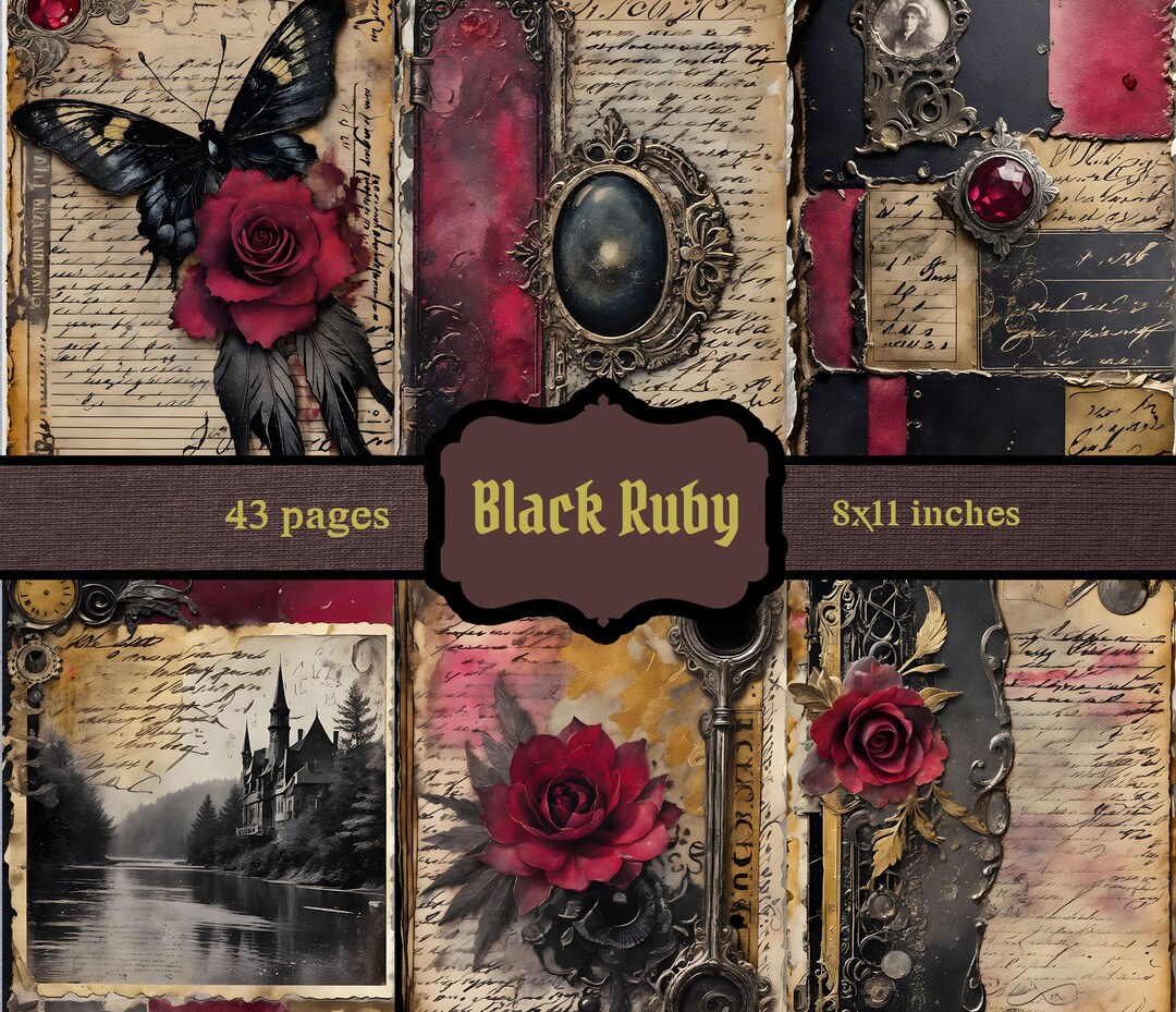 Victorian Goth Junk Journal Kit, Book of Shadows, Digital Download ...