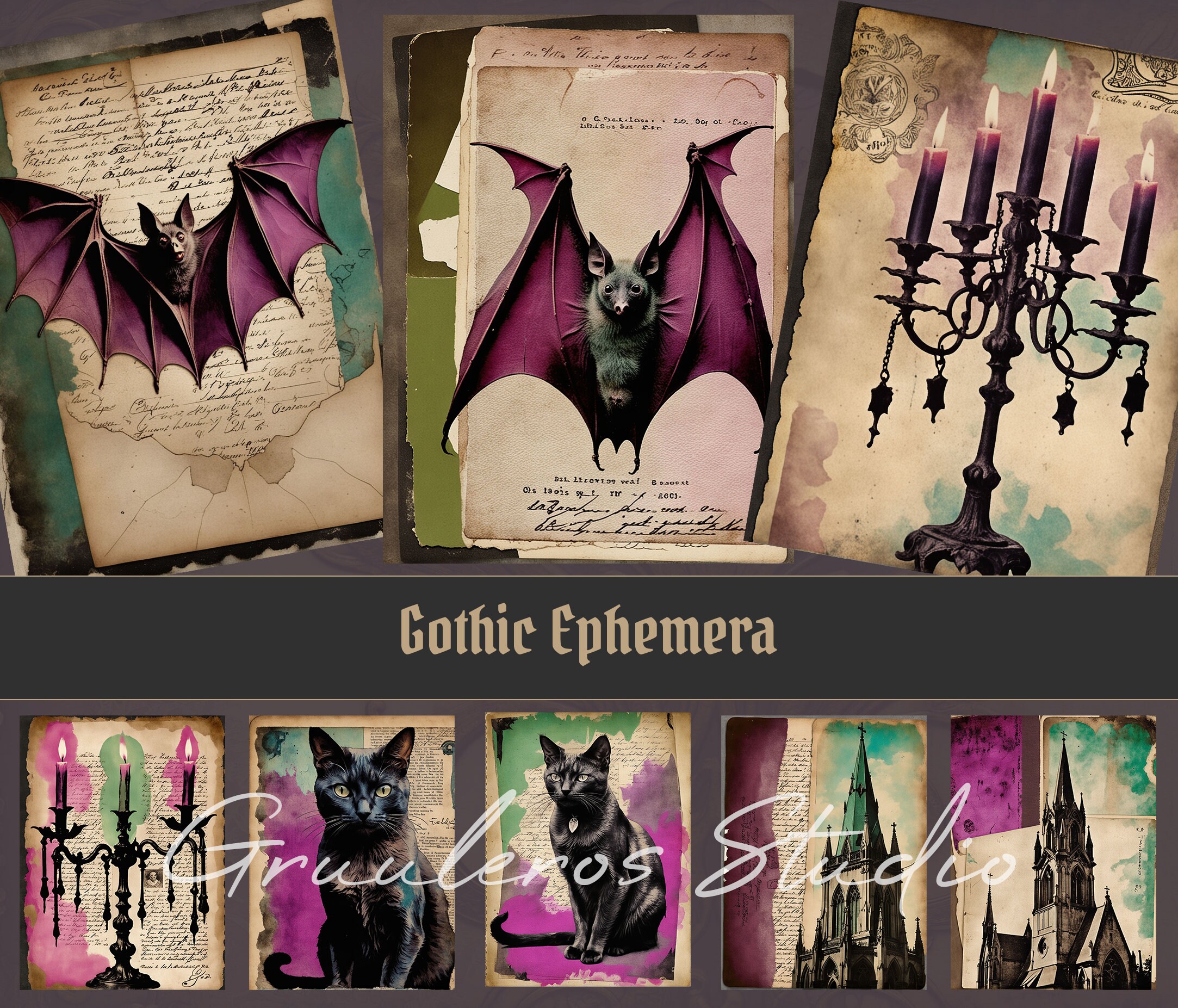 Victorian Goth Junk Journal, Spells, Potion, Digital Download, Gothic ...