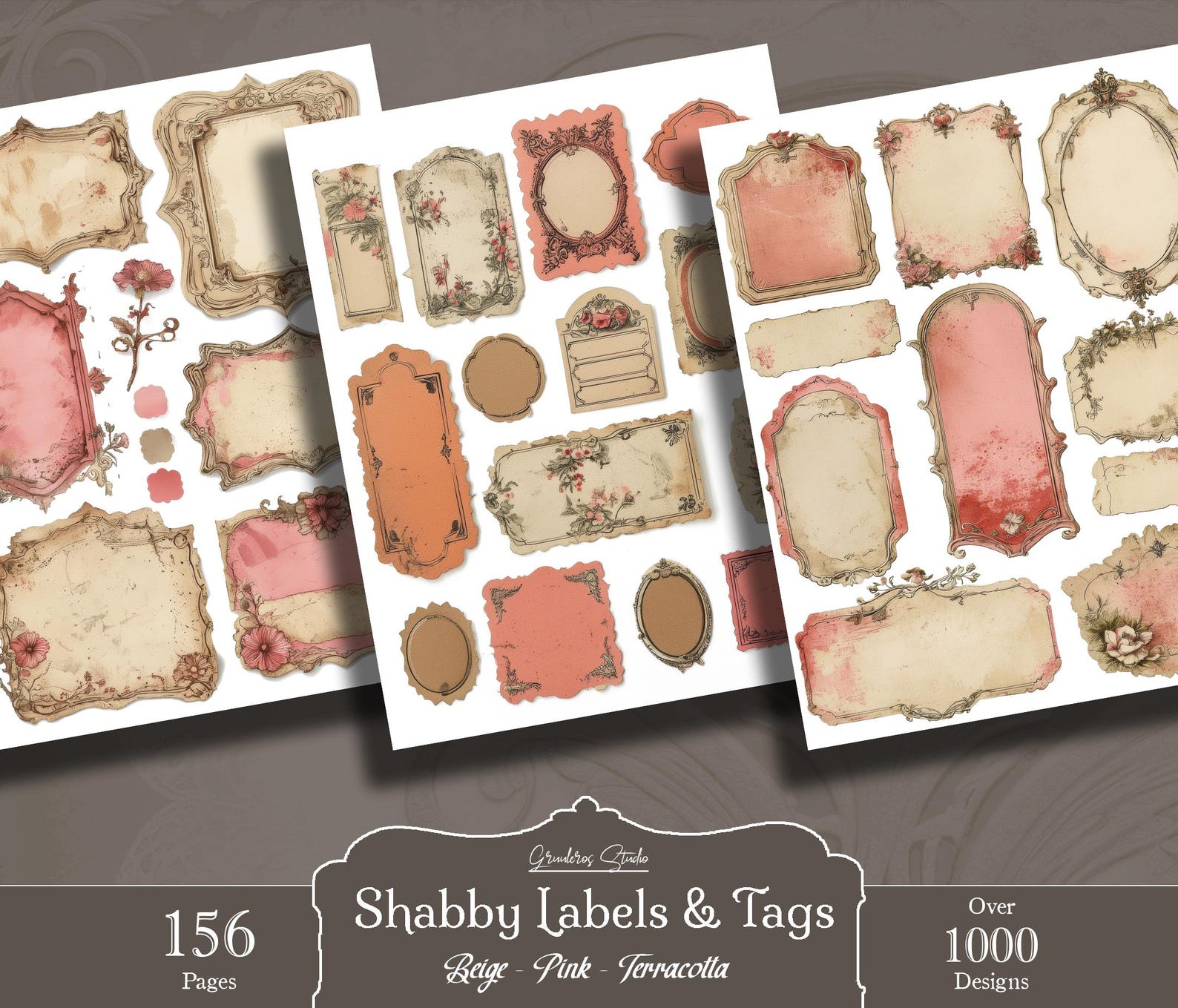 Shabby Labels, Collage Sheets, Printable Grunge Labels & Tags for Junk ...
