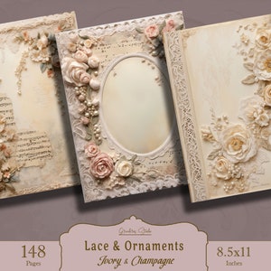 Vintage Lace Paper Pack, Ivory Lace, Decorative Paper Pack, Antique ...