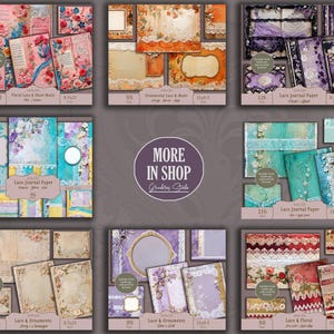 Colorful Lace and Floral Digital Paper, Printable, Digital Collage ...