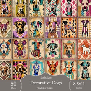 Dogs Journal, Printable, Junk Journal Kit, Grunge Pages, Dog Digital ...