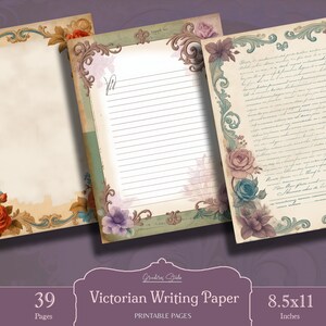 Victorian Writing Paper, Filigree Pages, Collage Printable Junk Journal ...