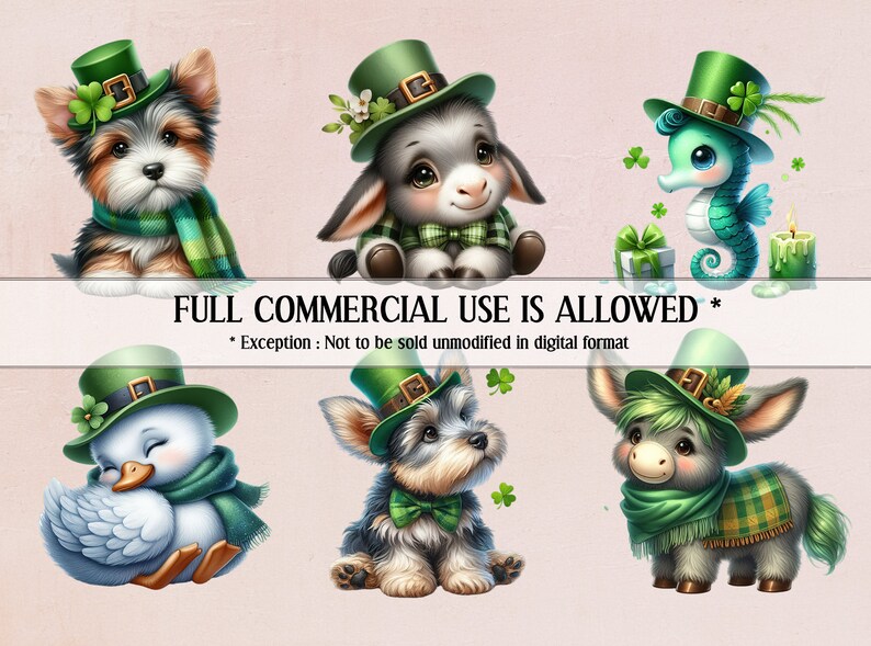 30 PNG St.patrick’s Day Animals Clipart, Transparent Background, Bonus ...