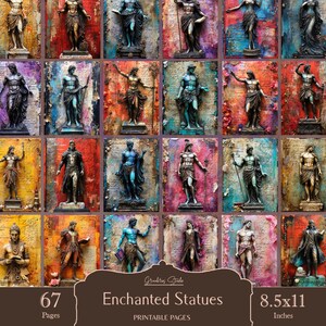 Greek Statues Junk Journal, Fantasy Statues Printable, Enchanted ...