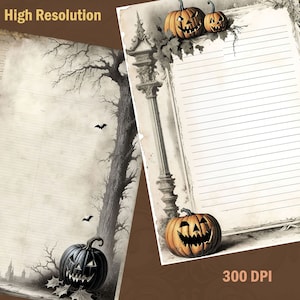 Halloween Printable Stationery Writing Papers, Printable Pumpkins ...