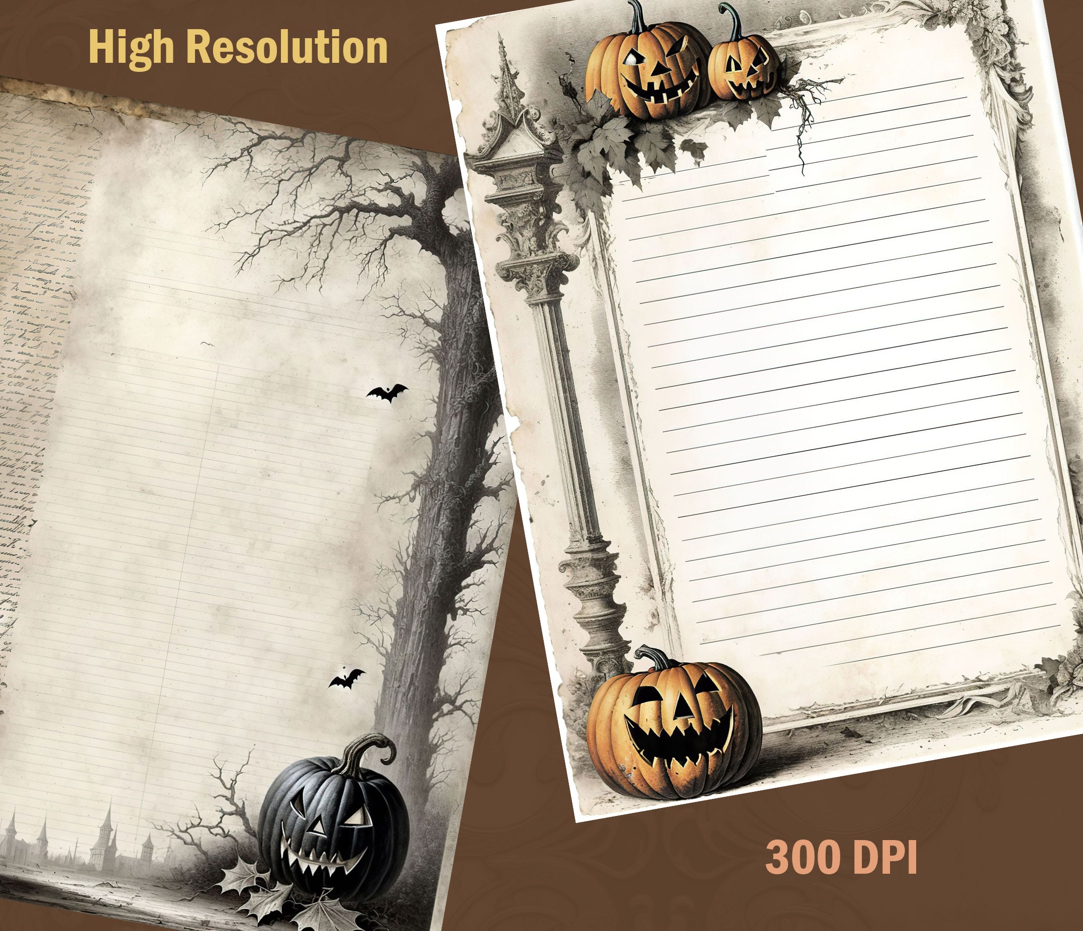 Halloween Printable Stationery Writing Papers, Printable Pumpkins ...