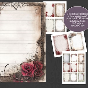 Gothic Stationery Paper, Gothic Writing Paper, Dark Academia Printable ...