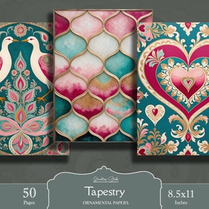 Printable Green Paper, Ornamental, Texture Theme, Journal Embellishment ...