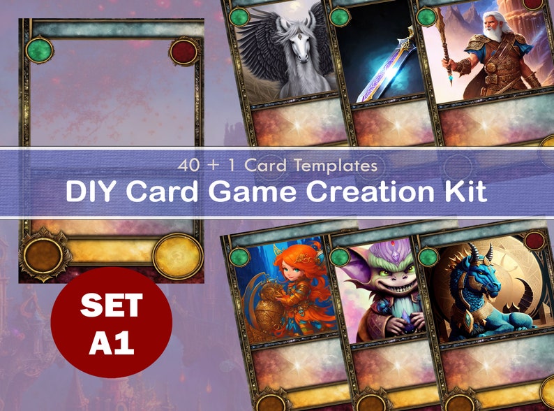 40 1 Fantasy Card Game Templates Png Board Game Assets - Etsy