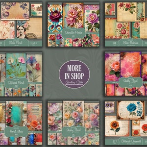 Decorative Flowers, Journal Pages, Art Nouveau Florals Digital Paper ...