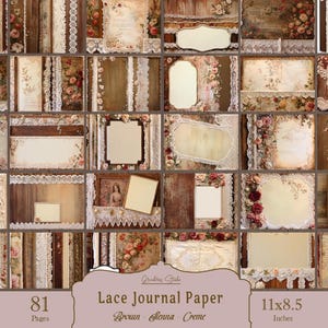Brown Lace Journal Paper, Brown Lace Printable Paper, Brown Victorian ...