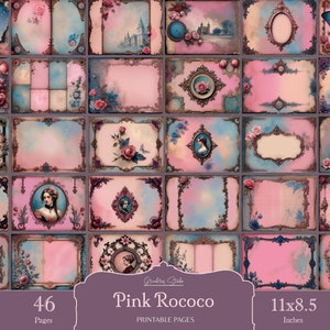 Pink Victorian, Printable Papers, Pink Antique Papers, Digital Download ...