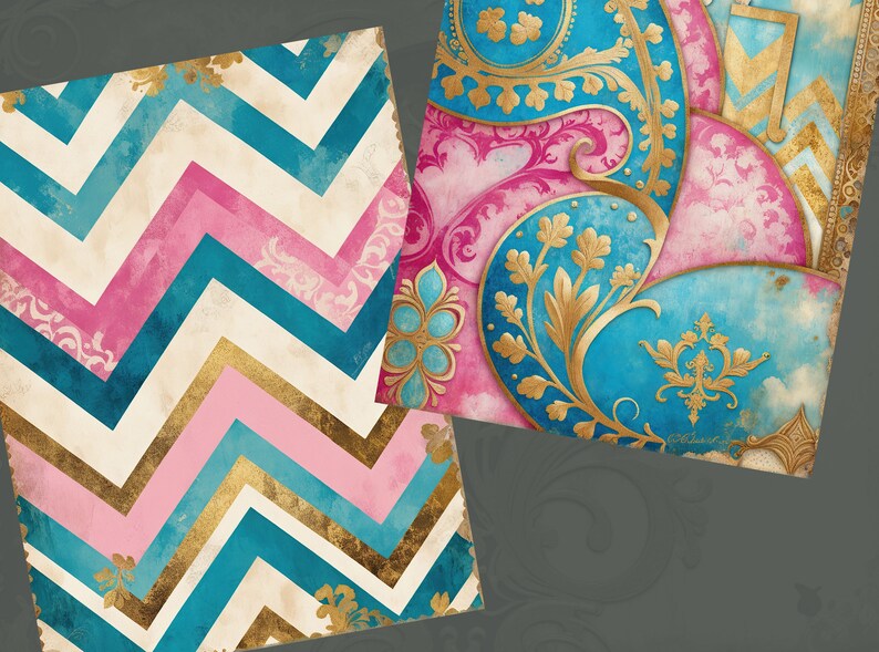 Printable Victorian Paper, Texture Theme, Journal Embellishment, Luxury ...