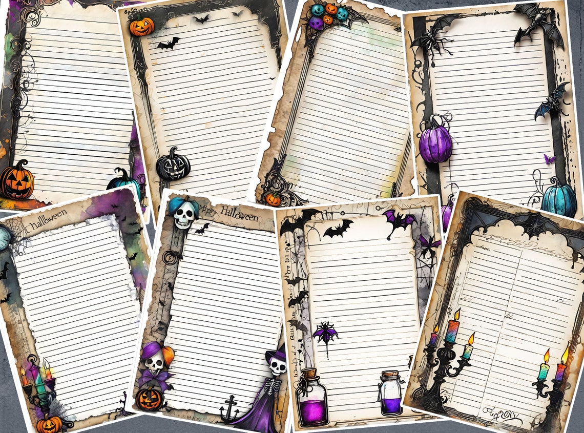 Halloween Printable Stationery, Black Cat Stationery, Letter Writing ...