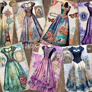 Vintage Dress Journal Pages, Printable Dresses, Lace, Ephemera ...