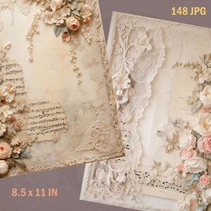 Vintage Lace Paper Pack, Ivory Lace, Decorative Paper Pack, Antique ...