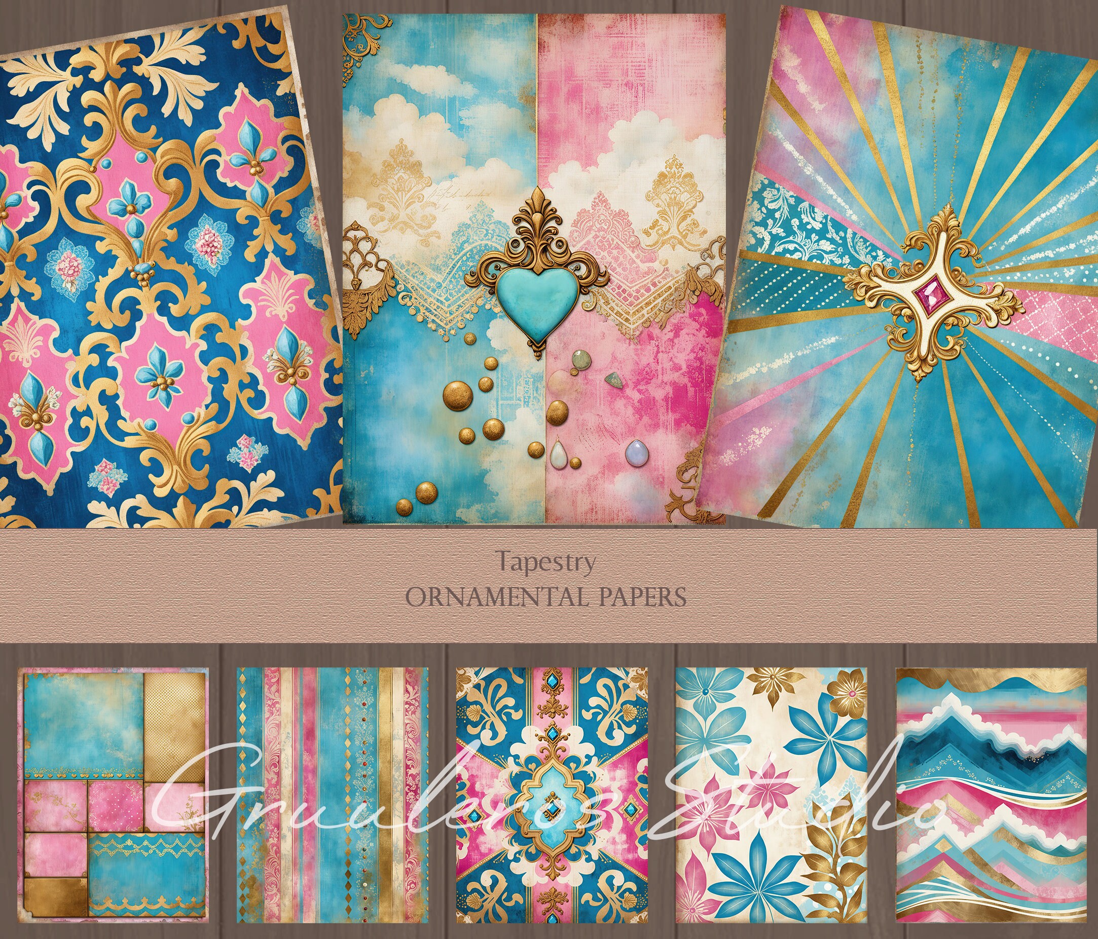 Printable Victorian Paper, Texture Theme, Journal Embellishment, Luxury ...