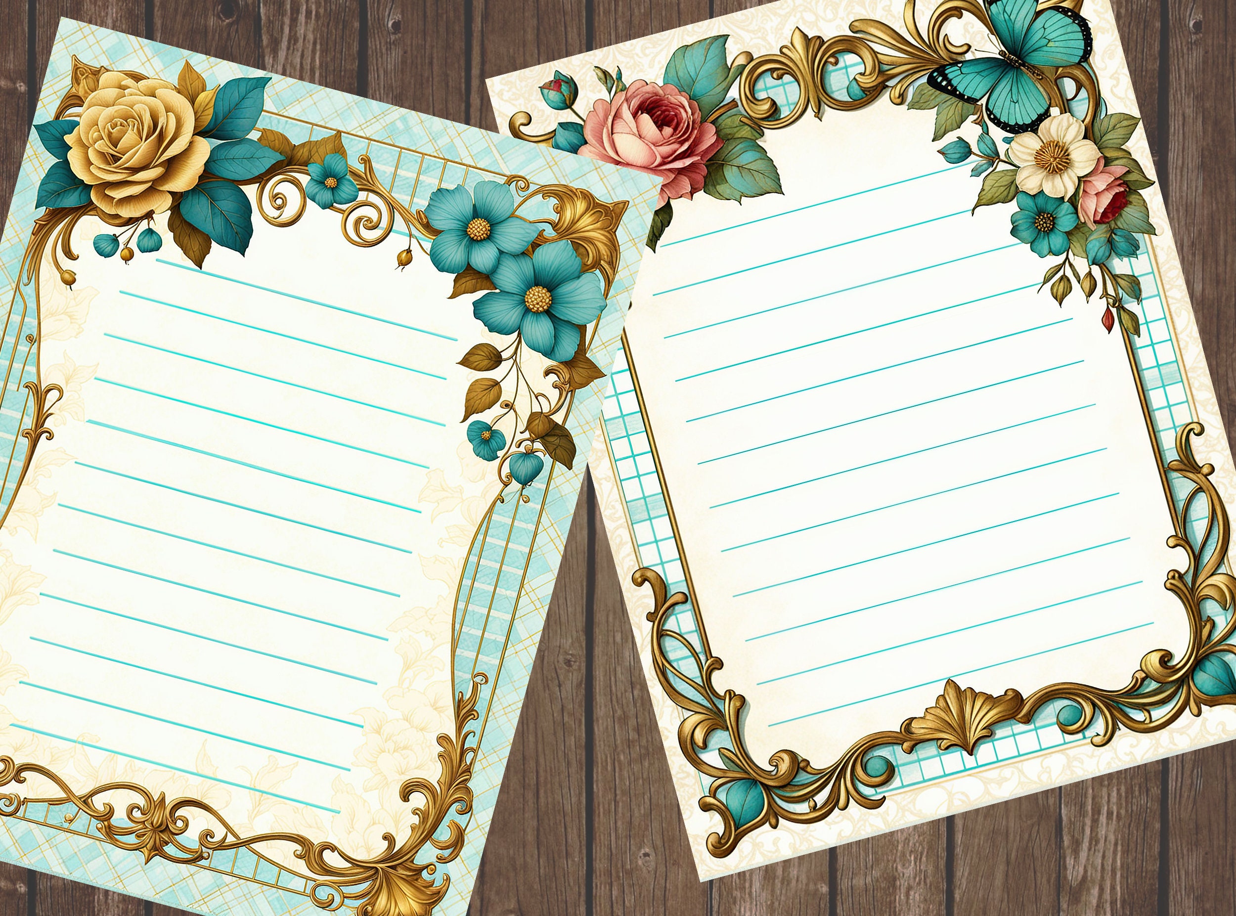 Writing Paper Pack, Printable Stationery Lined Paper, Printable ...